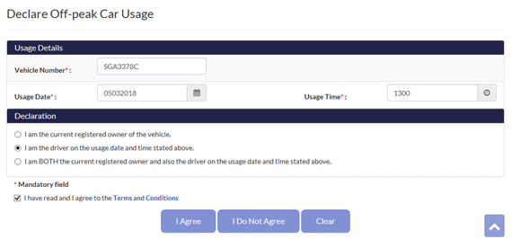 One Motoring Application Help